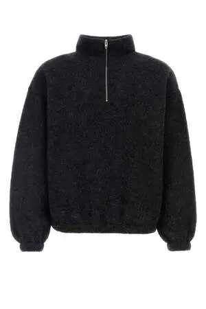 JIL SANDER Slate Wool Blend Sweatshirt - Black