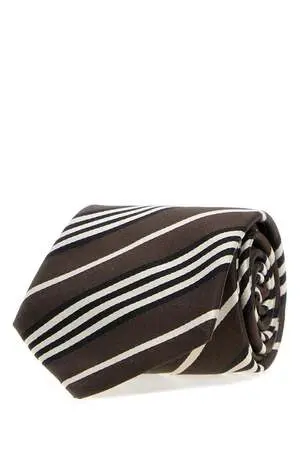 Saint Laurent Embroidered Silk Tie - Multicolor
