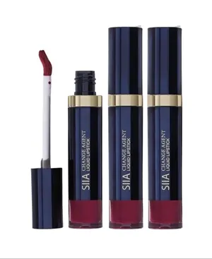 SIIA COSMETICS 3 Piece Change Agent Long Lasting Matte Liquid Lipstick Trio Set Black Cherry