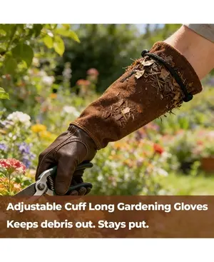 XDOVET Long Elbow Leather Gardening Gloves