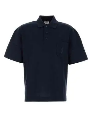 Saint Laurent Navy Piquet Polo Shirt - Blue