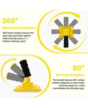 XDOVET Wall Edger Tool Kit Trim Pads Rotating Handle Tray Set - Yellow
