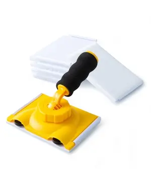 XDOVET Paint Edger 360degree Rotation Handle 5 Replace Pads Wall Corner Ceiling Tool - Yellow