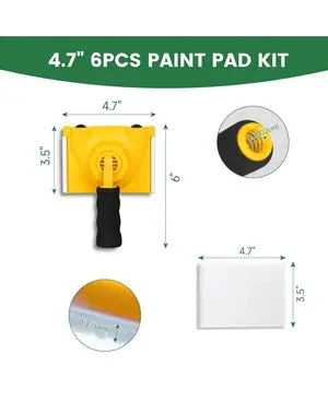 XDOVET Paint Edger 360degree Rotation Handle 5 Replace Pads Wall Corner Ceiling Tool