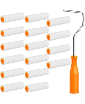 XDOVET Mini Paint Roller Brush Set For Trim Edge Corner Window Frame Touch Up - Orange