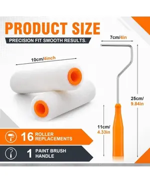 XDOVET Mini Paint Roller Brush Set For Trim Edge Corner Window Frame Touch Up