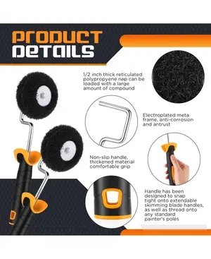 XDOVET Drywall Corner Roller Putty Brush Mud Application Tool