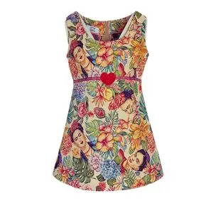 COUTURE TO YOUR DOOR Frida Tapestry Mini Mod Dress With Tartan Trim - Red/green