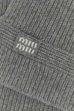 Miu Miu Grey Wool Blend Scarf