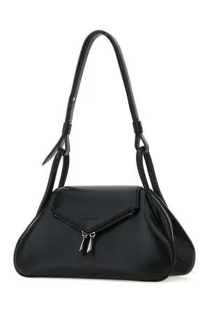 Amina Muaddi Gemini Small Nappa Black Silver Ha