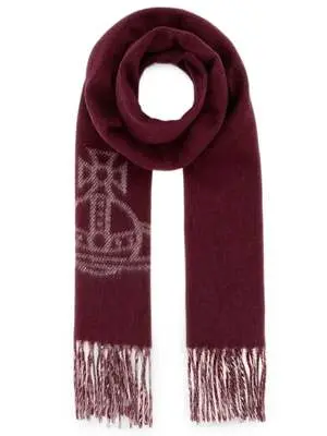 VIVIENNE WESTWOOD Double Face Wool Scarf - Red