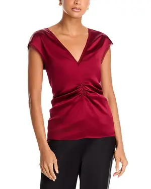 Tove Silk Ruched Top