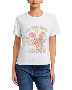 Cinq À Sept Embellished All You Need Graphic Tee
