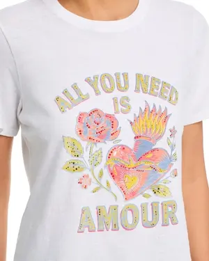 Cinq À Sept Embellished All You Need Graphic Tee