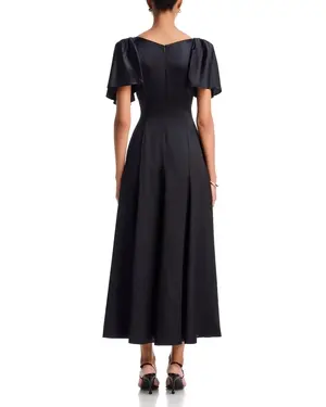 Cinq À Sept Ambriella Silk Capelet Sleeve Dress