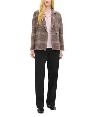 Theory Wool & Cashmere Plaid Double Breasted Blazer