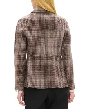 Theory Wool & Cashmere Plaid Double Breasted Blazer