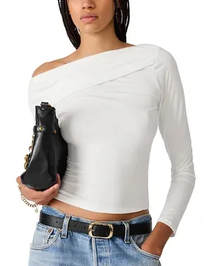 Steve Madden Ryder Off Shoulder Knit Top - Cream