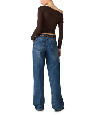Steve Madden Ryder Off Shoulder Knit Top - Walnut