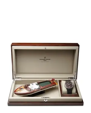 FREDERIQUE CONSTANT Runabout Gmt Leather Strap Watch, 42mm