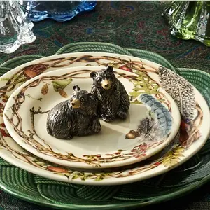JULISKA Clever Creatures Black Bear Salt And Pepper Shakers