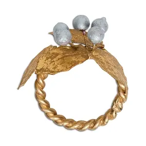JULISKA Forest Walk Holly Winter Berries Napkin Rings, Set Of 4
