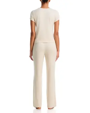Natori Bliss Essentials Short Sleeve Pajamas - Wheat