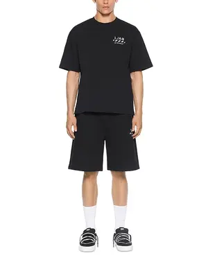 Off-White Cotton Diagonal Graphic Crewneck T-shirt - Black