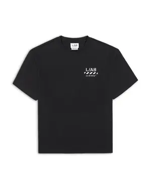 Off-White Cotton Diagonal Graphic Crewneck T-shirt - Black