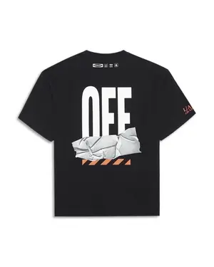 Off-White Cotton Duct Tape Logo Graphic T-shirt