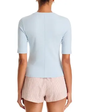 FRAME The Heather Rib Crewneck Tee