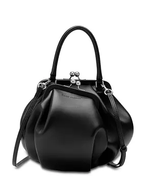 Marc Jacobs Wave Leather Kisslock Bag - Black