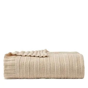 CHRISTY Cambridge Sculpted Rib Throw Blanket - Ecru