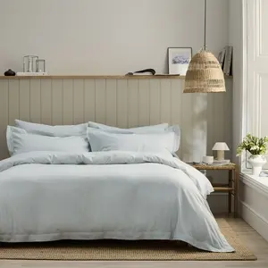 CHRISTY Ticking Stripe Duvet Cover Set, King/california King - Blue