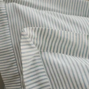 CHRISTY Ticking Stripe Duvet Cover Set, Full/queen - Blue