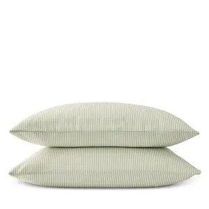 CHRISTY Ticking Stripe Twill Standard Pillowcases, Pair - Green