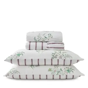 CHRISTY Leaves Sateen Sheet Set, Queen - Fig