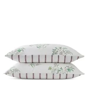 CHRISTY Leaves Pillowcase Set, Standard - Fig