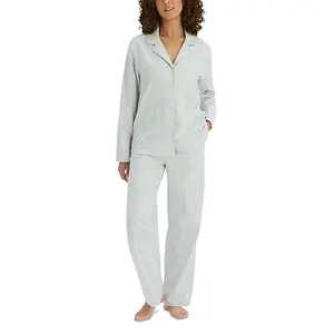 CHRISTY Ticking Stripe Cotton Twill Pajama Set - Blue