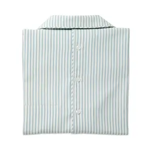 CHRISTY Ticking Stripe Cotton Twill Pajama Set - Blue