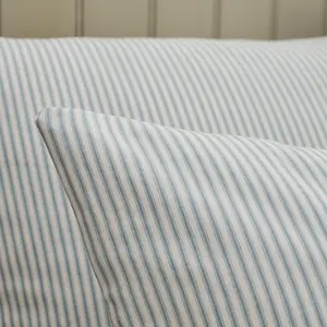 CHRISTY Ticking Stripe Twill King Pillowcases, Pair - Blue