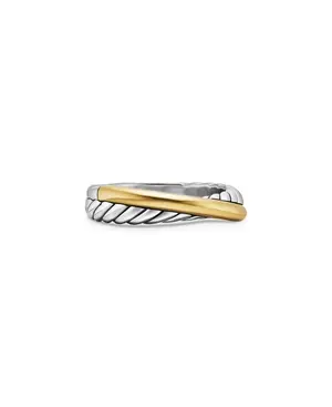 David Yurman Sterling Silver And 18k Yellow Gold Crossover Ring