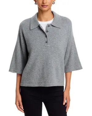 FRAME The Academy Cashmere Polo Top
