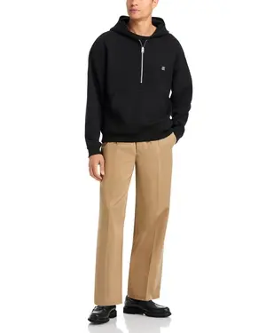 Hugo Riko Relaxed Fit Cotton Blend Pleated Pants