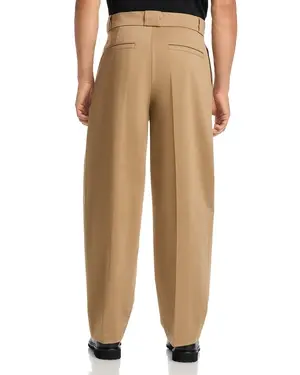 Hugo Riko Relaxed Fit Cotton Blend Pleated Pants