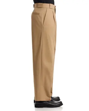 Hugo Riko Relaxed Fit Cotton Blend Pleated Pants
