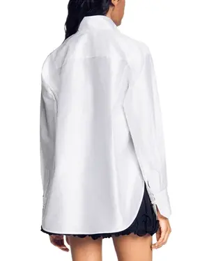 Sandro Oversized Silk Satin Shirt