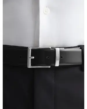 REISS Ricky Saffiano/smooth Reversible Leather Belt
