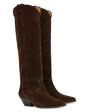 Isabel Marant Étoile Denvee Suede Western Boots - Chocolate