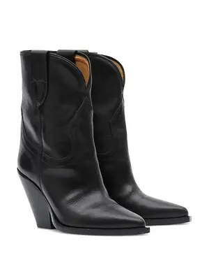 Isabel Marant Étoile Leyane Heeled Western Ankle Boots - Black